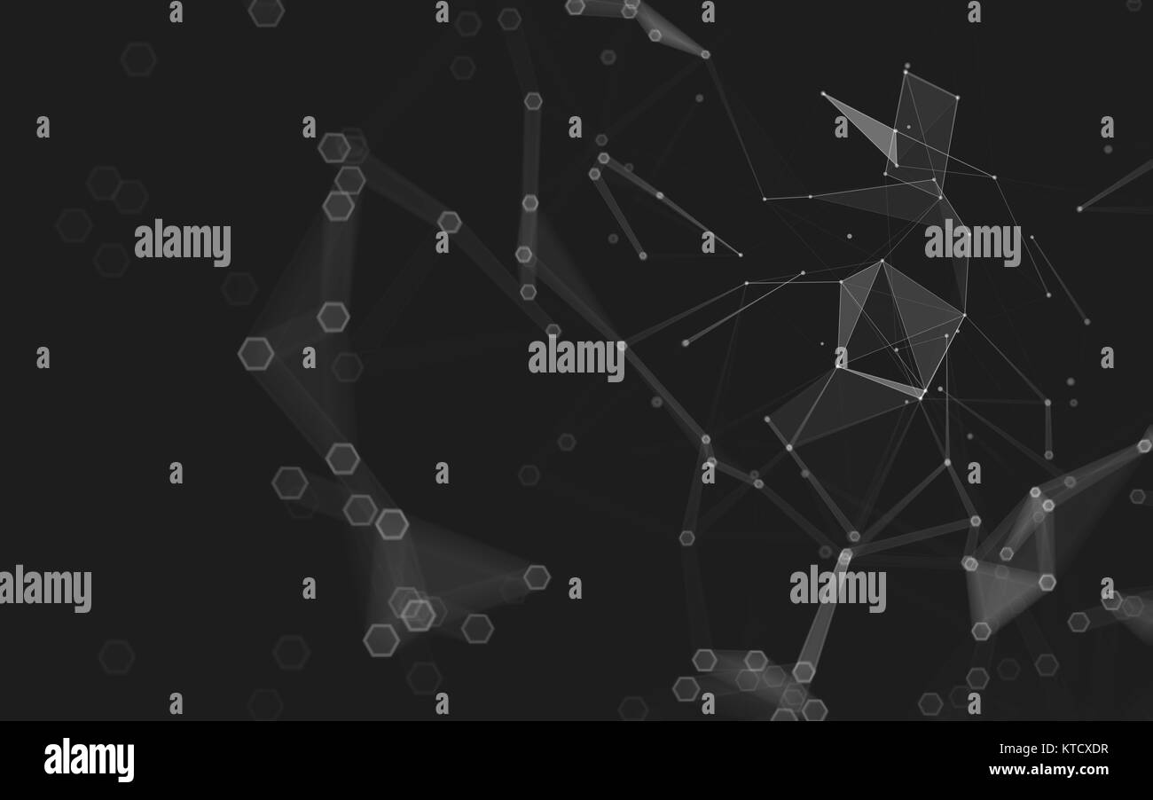 Abstract polygonal space low poly dark background, 3d rendering Stock ...