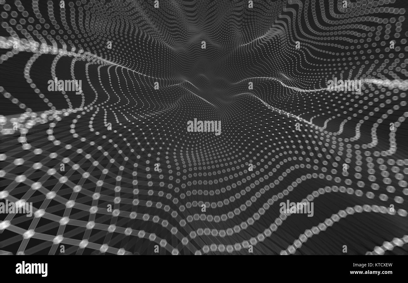 Abstract polygonal space low poly dark background, 3d rendering Stock ...