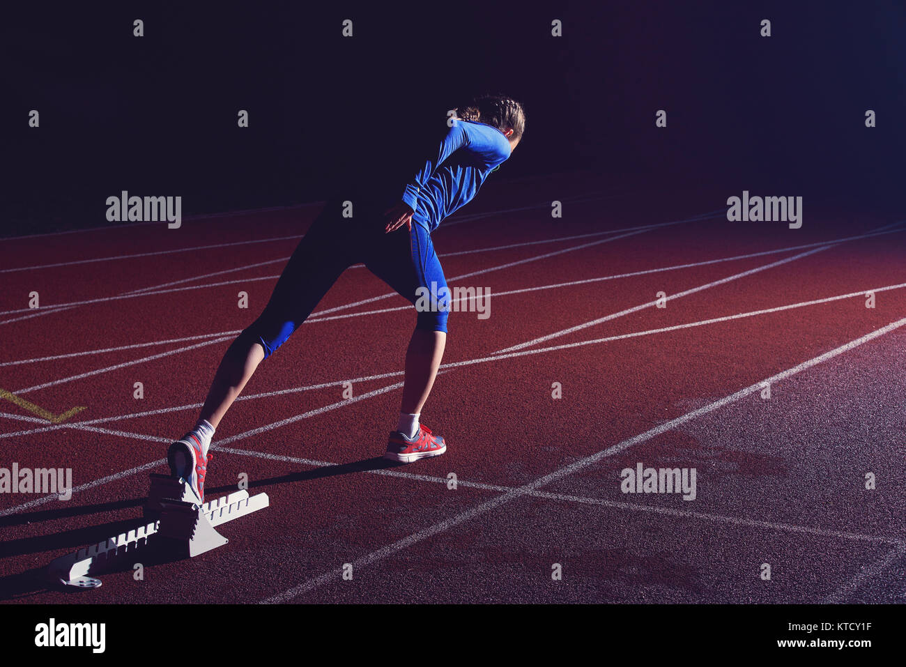 athlete on the starting blocks Stock Photo - Alamy
