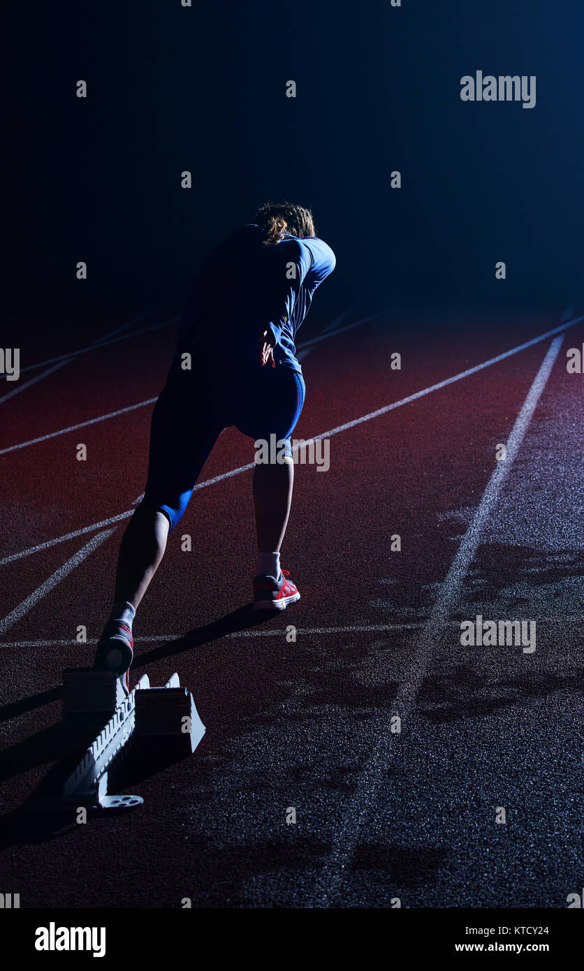 athlete on the starting blocks Stock Photo - Alamy