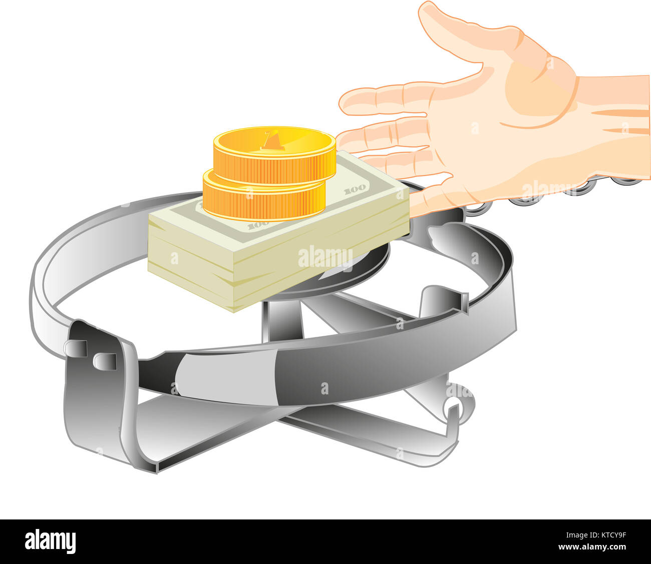 Hand in the trap Cut Out Stock Images & Pictures - Alamy