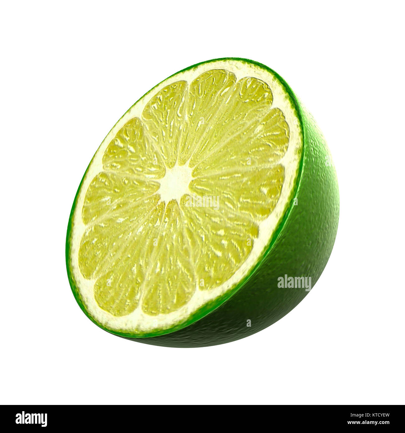 3D Rendering Lime on White Stock Photo - Alamy