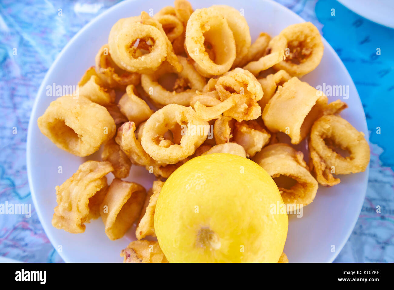 fresh fried squid rings breaded Stock Photo - Alamy