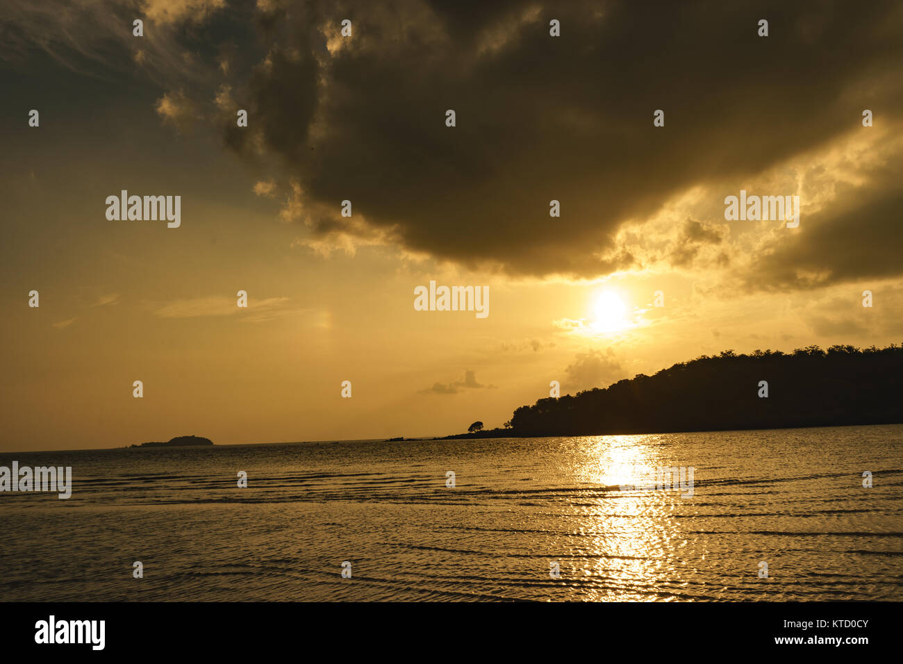 Sea Landscape,Sunset after the island Stock Photo - Alamy