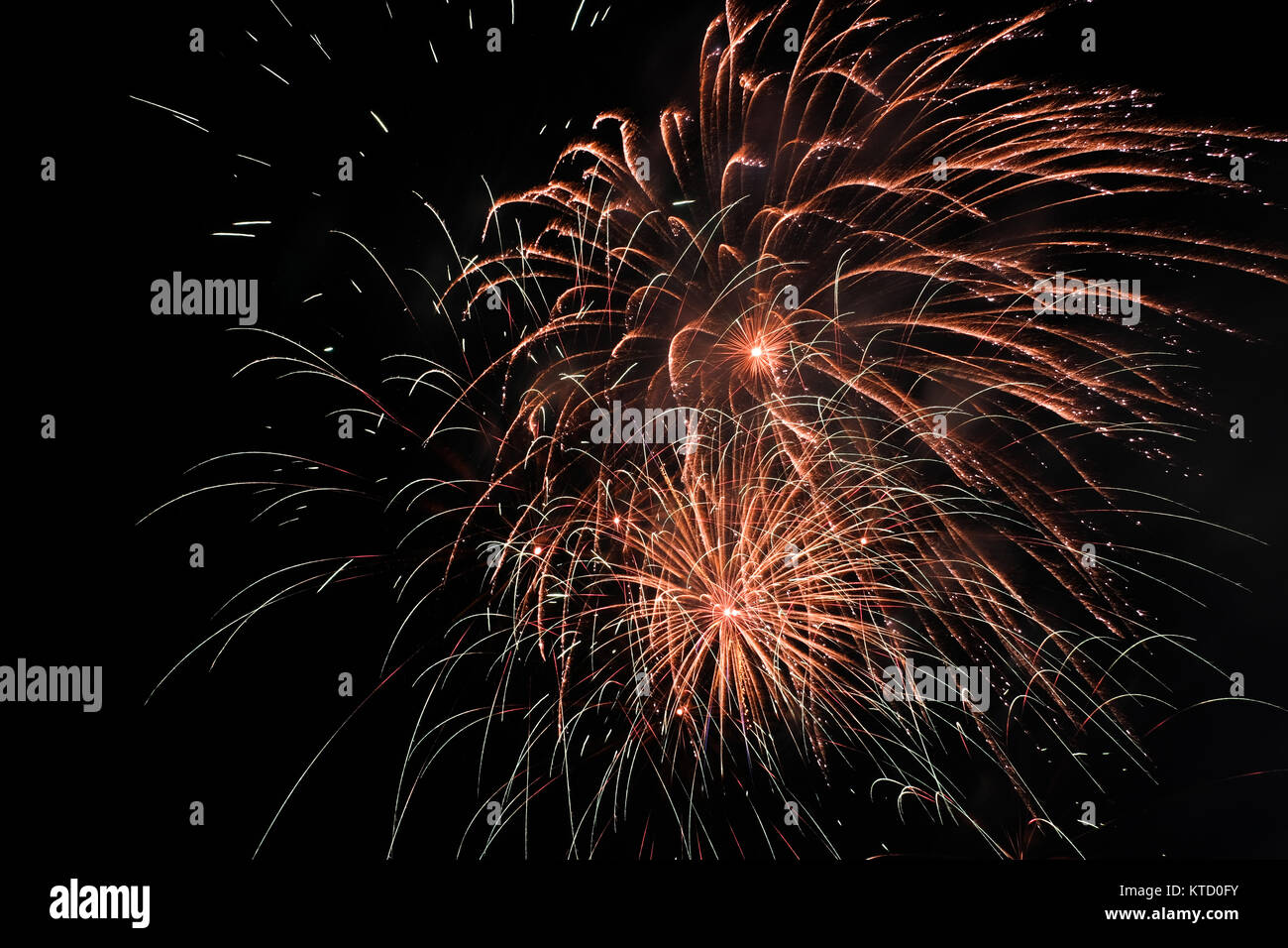 Firework blast in dark sky at night celebration new year,count down ...