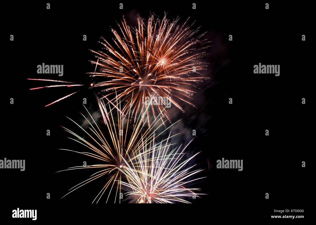 Firework blast in dark sky at night celebration new year,count down ...