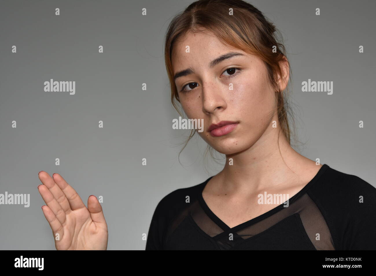 Emotionless Teenager Girl Stock Photo - Alamy