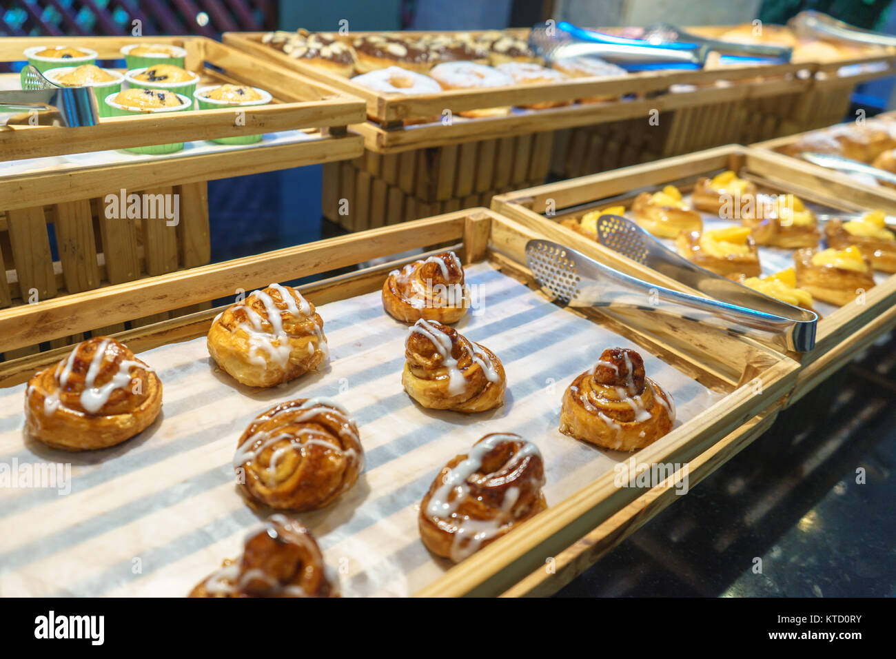 Bread and Croissant Arrange in the basket Stock Photo - Alamy