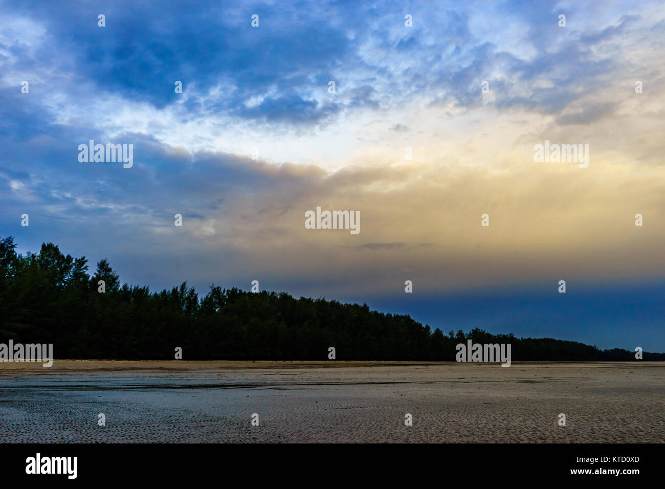 Sea Landscape,and island on sunset background Stock Photo - Alamy