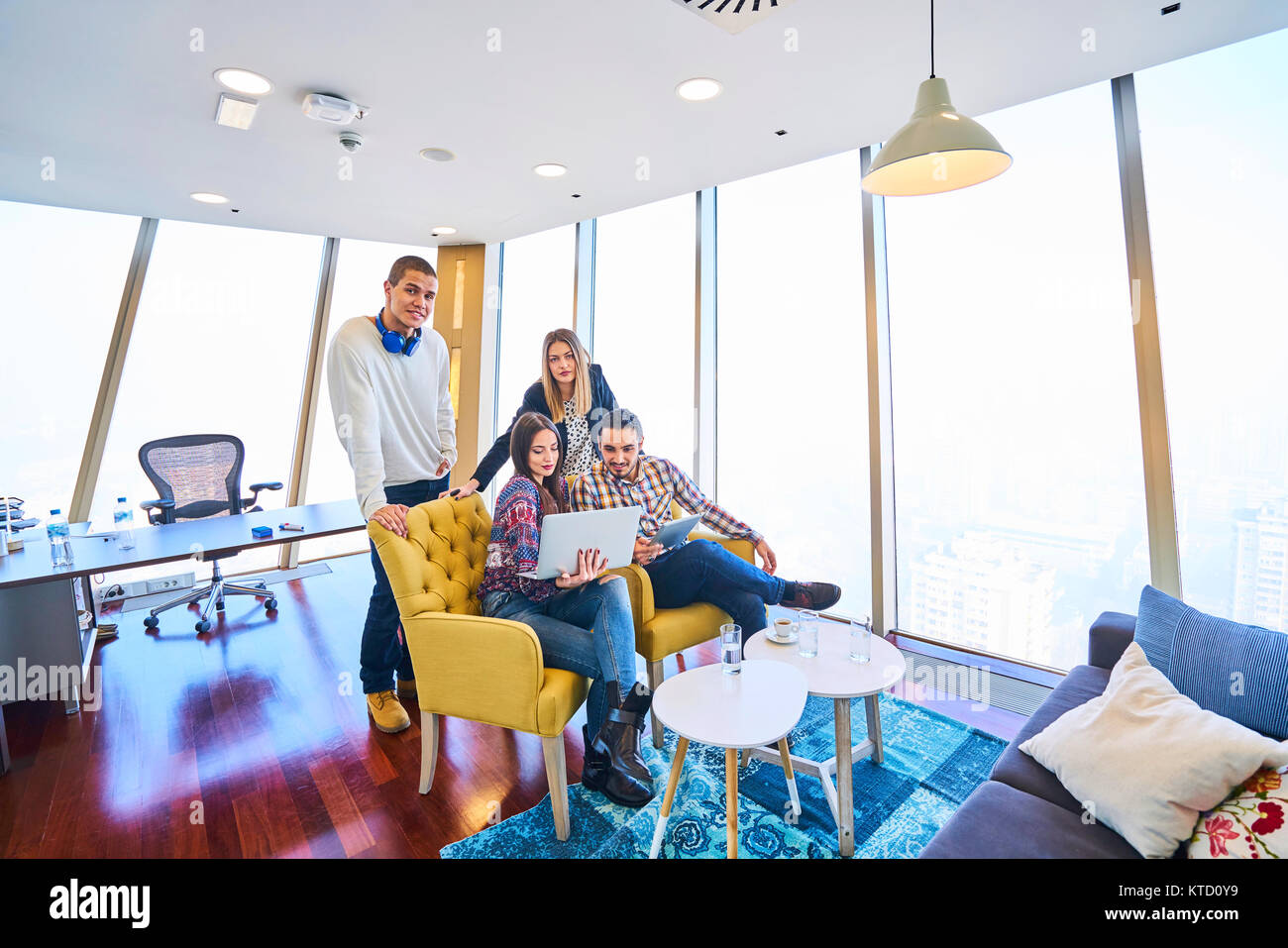 startup business people group working everyday job at modern office ...