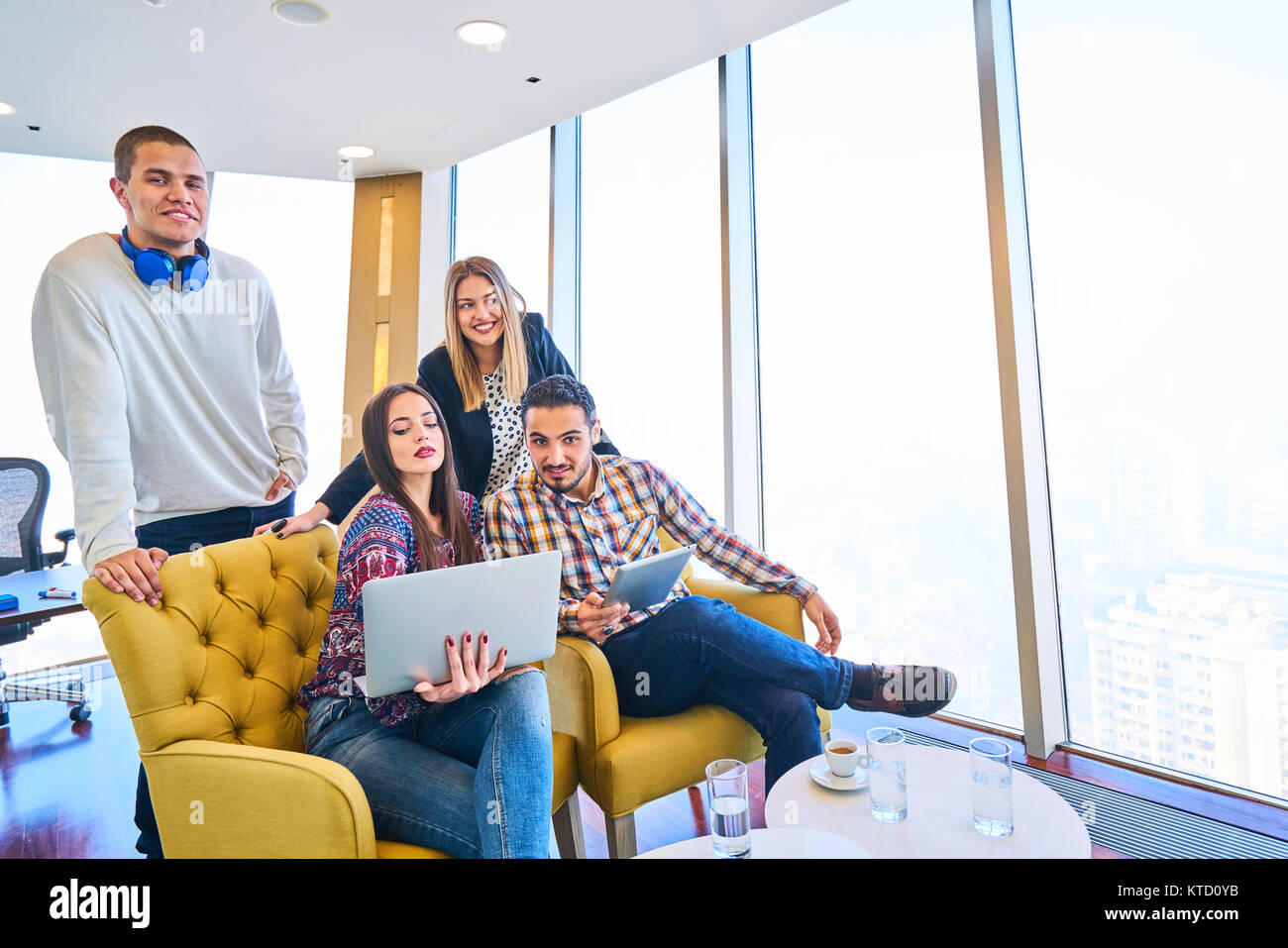 startup business people group working everyday job at modern office ...