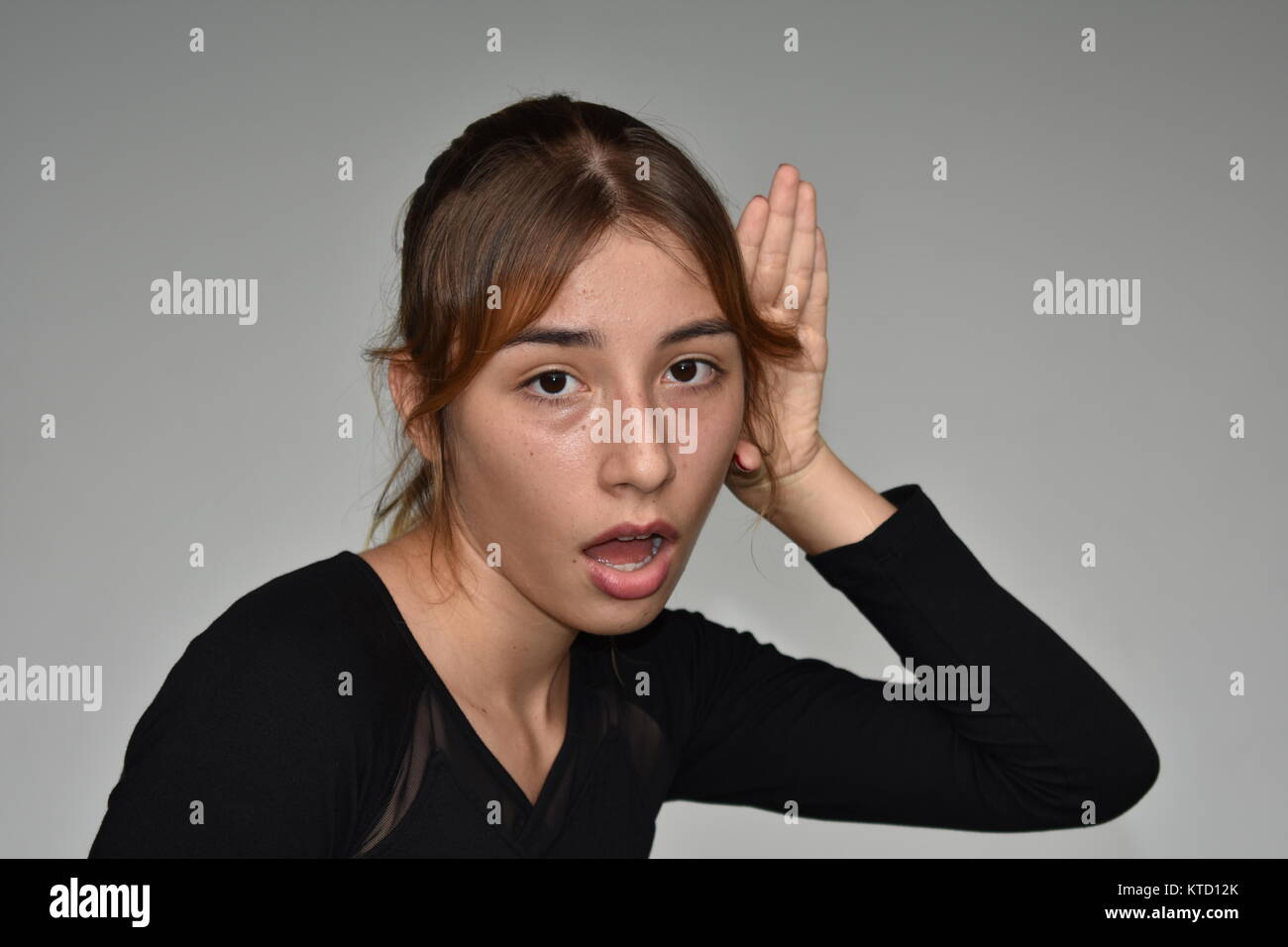 Beautiful Girl Listening Stock Photo - Alamy