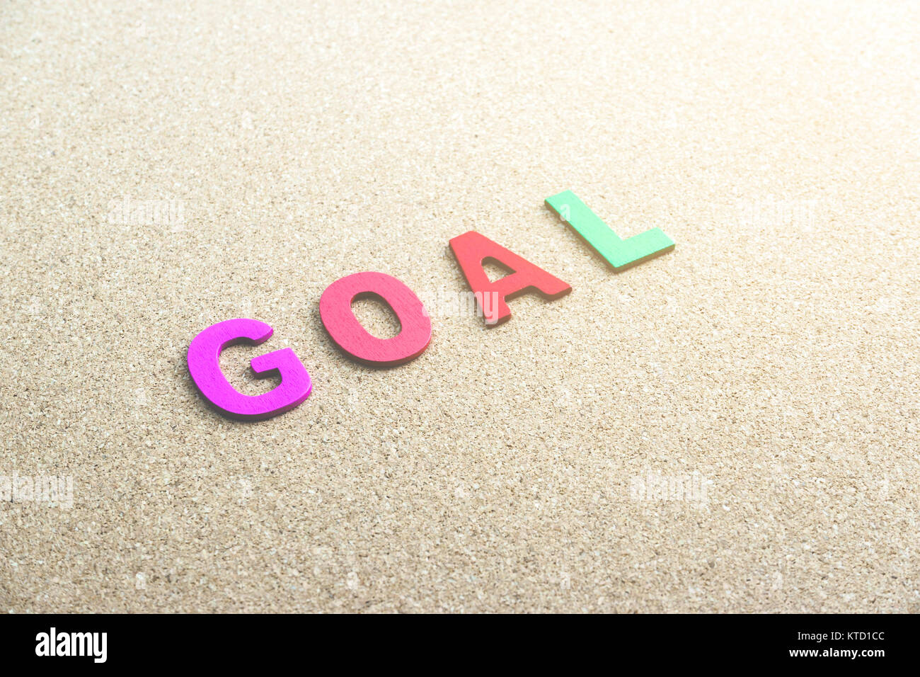 Colorful Wooden Alphabet Word Goal on wooden background Stock Photo - Alamy