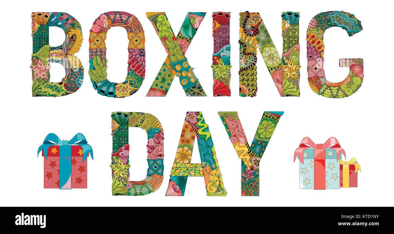 Words BOXING DAY . Vector decorative zentangle object Stock Vector ...