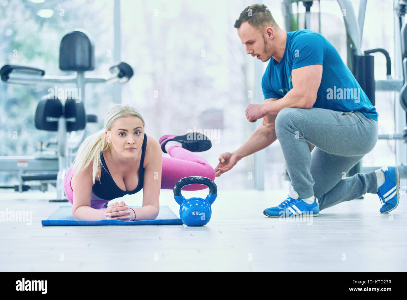 Fitness instructor at the gym Stock Photo - Alamy