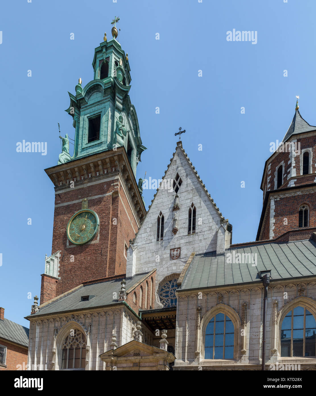 Krakow, Poland - August 5, 2017:exterior of Wawel Cathedral, built in ...