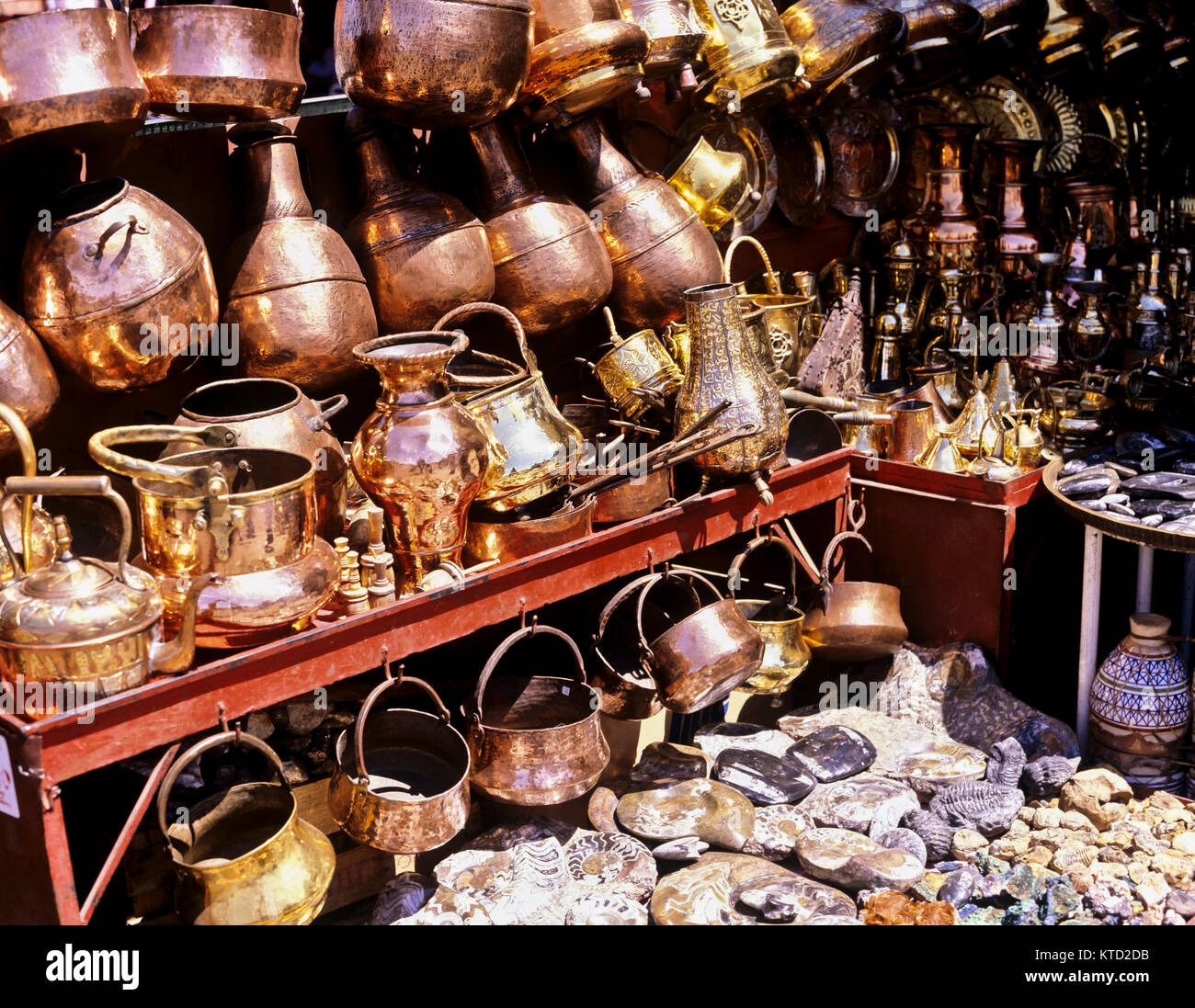 8765. Copper Shop in the Souk, Marrakesh, Morocco Stock Photo - Alamy