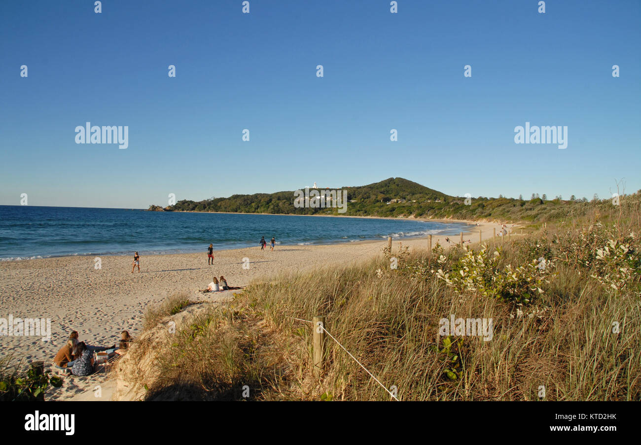 Byron Bay, Australia - July 20, 2017: People relaxing at Byron Beach ...