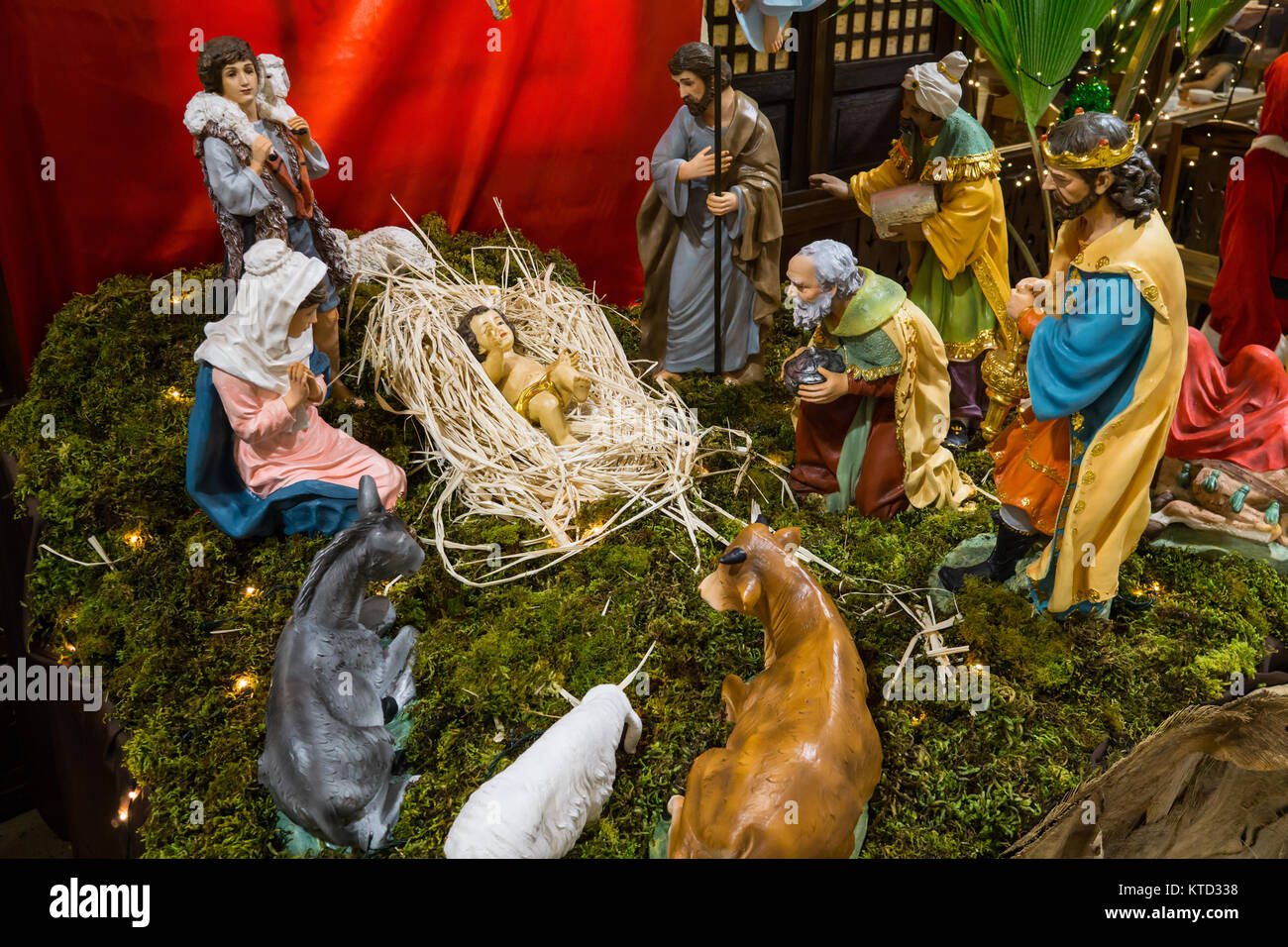 Biblical figures depicting the nativity,SM City,Cebu,Philippines Stock ...