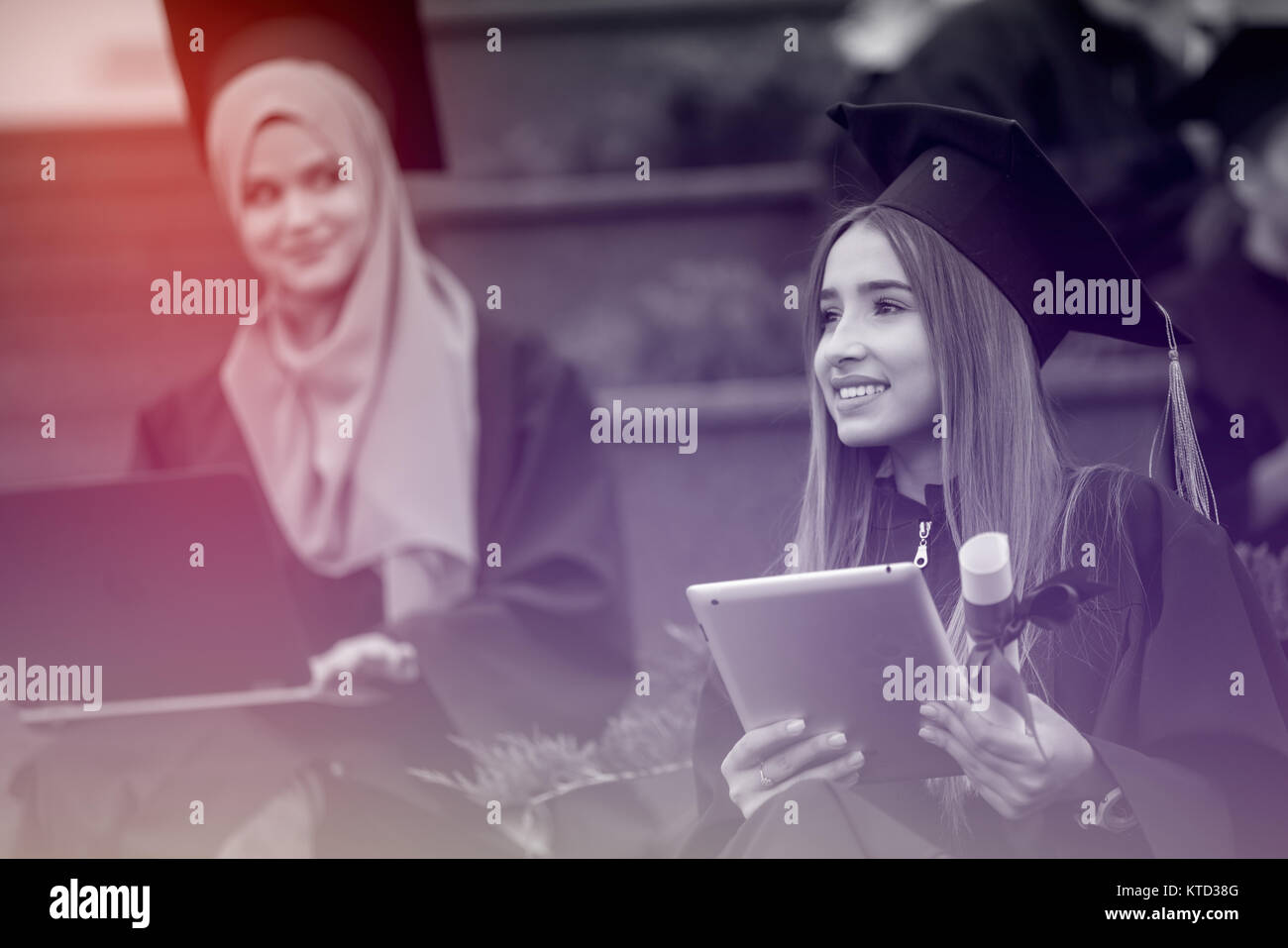 Group of students practicing for exam Stock Photo - Alamy