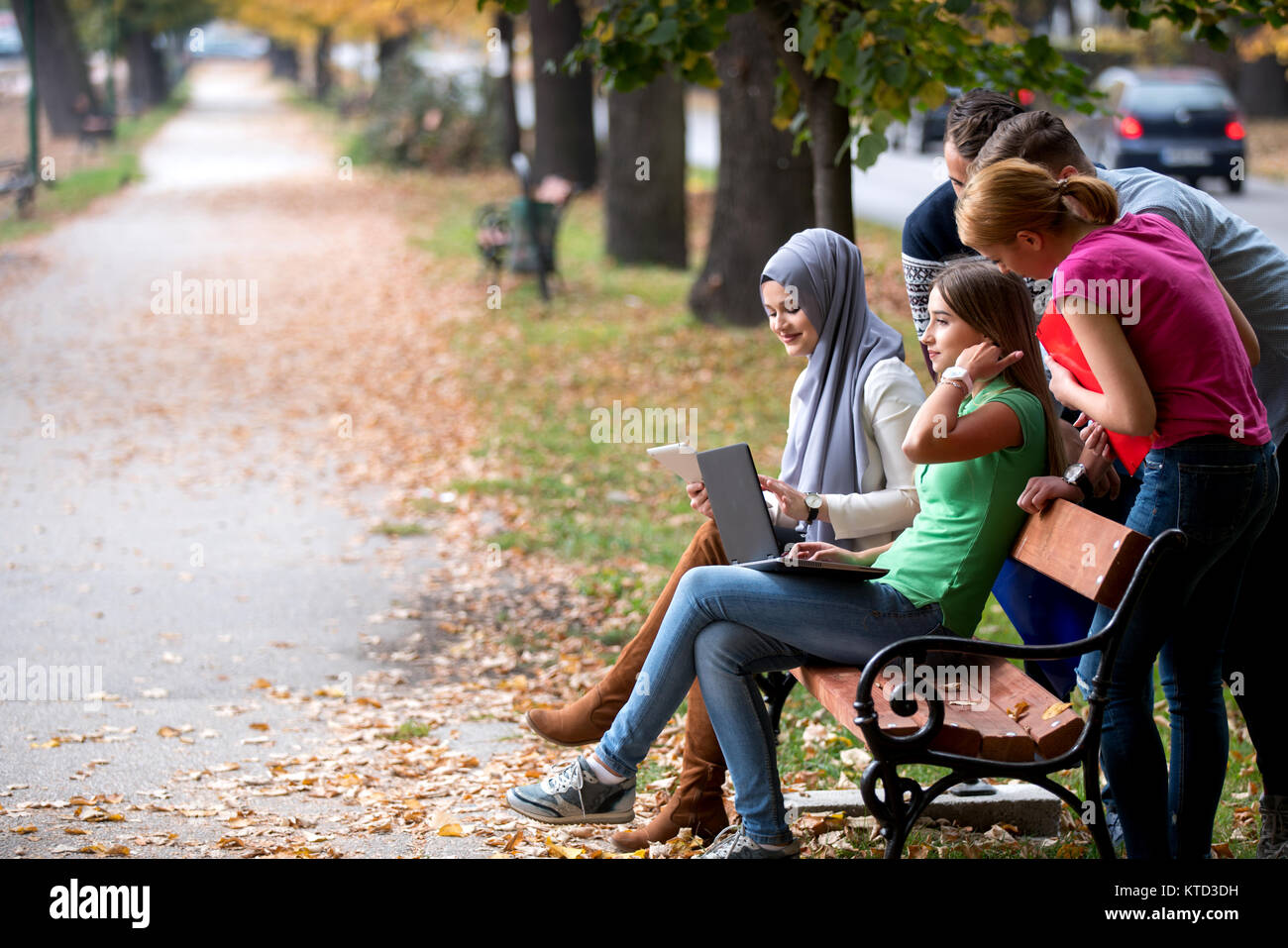 Group of students practicing for exam Stock Photo - Alamy