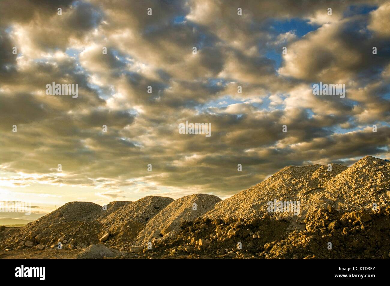 Mountains of sand with sky with clouds and clear in a late afternoon ...