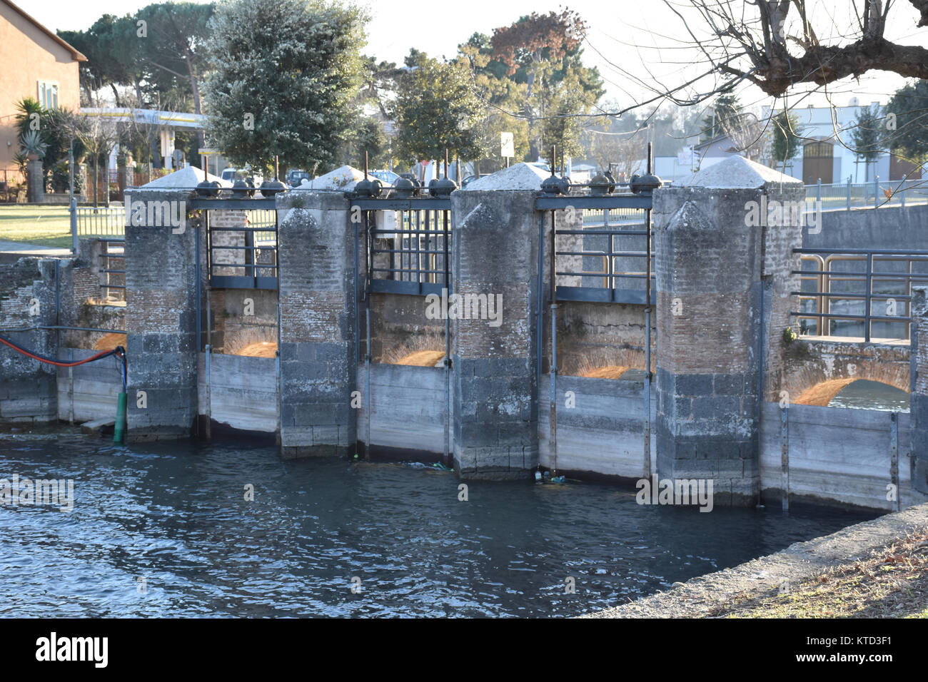 Closing of the lake water drainage channel Stock Photo - Alamy