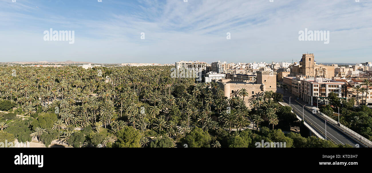 Panorama of the Elche city in the province of Alicante, Spain Stock ...
