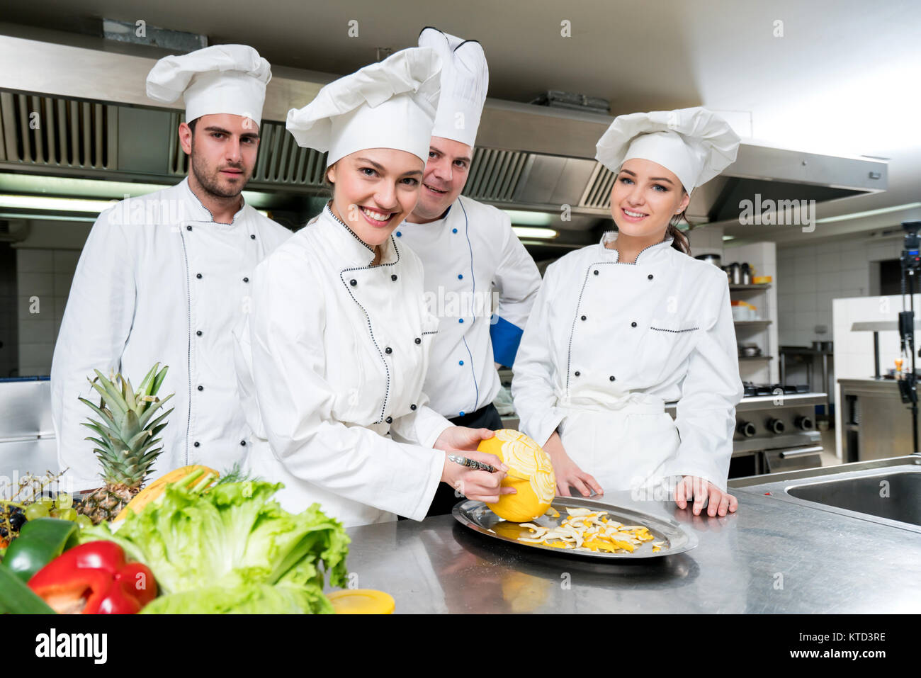 Modern kitchen, food preparation Stock Photo - Alamy