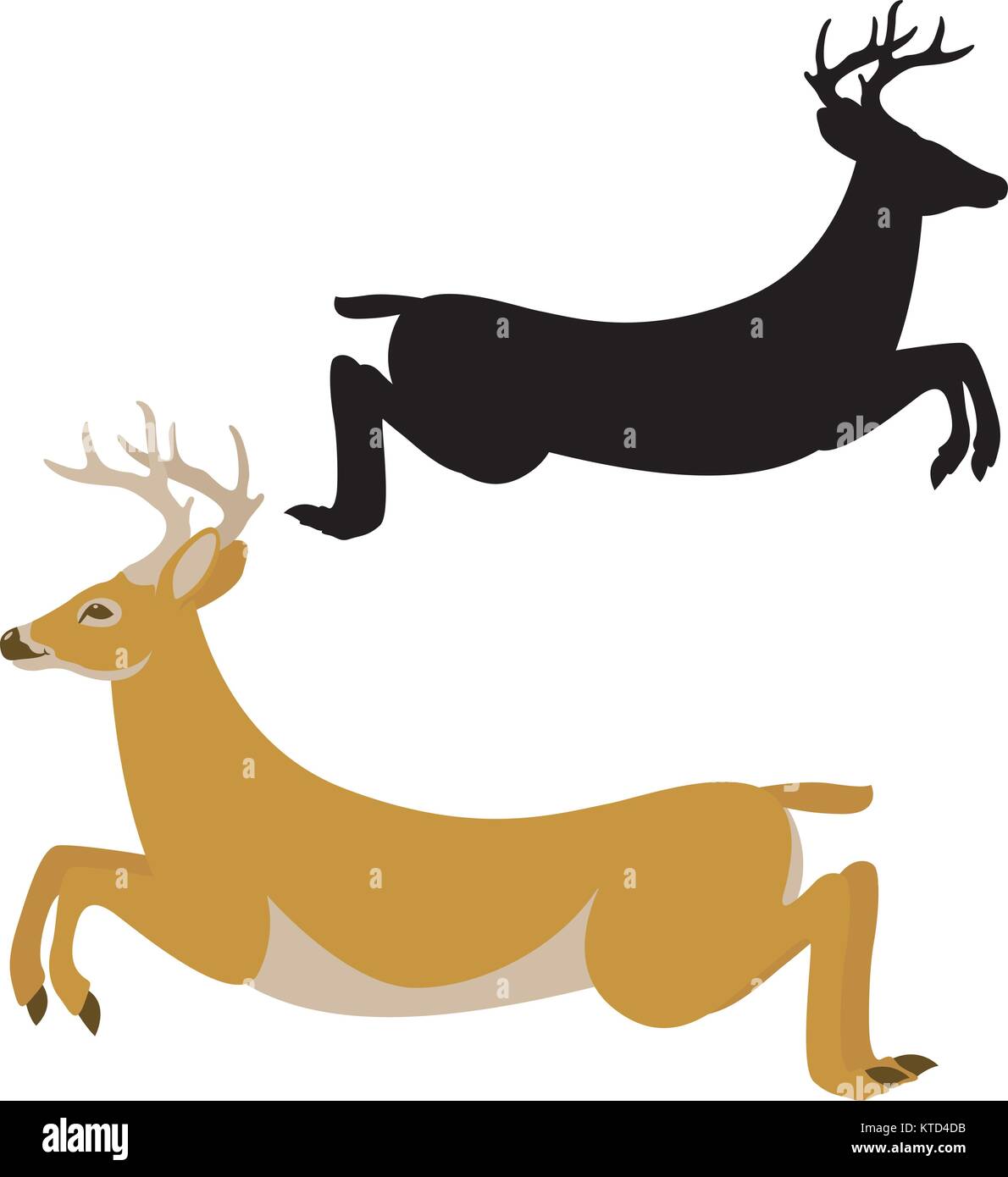 Deer jump drawing hi-res stock photography and images - Alamy