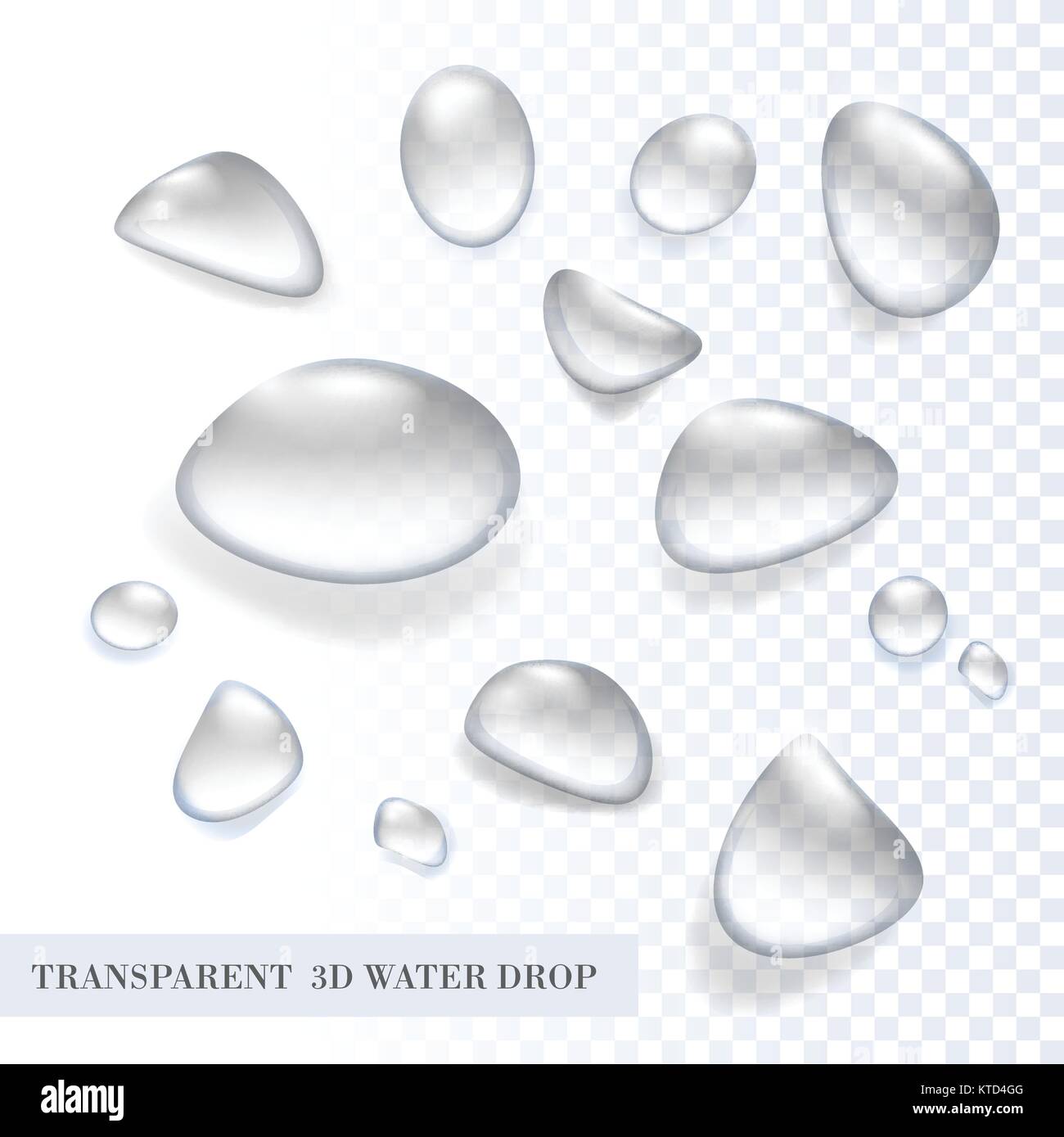 Vector 3D transparent pure aqua water drop set Stock Vector Image & Art ...