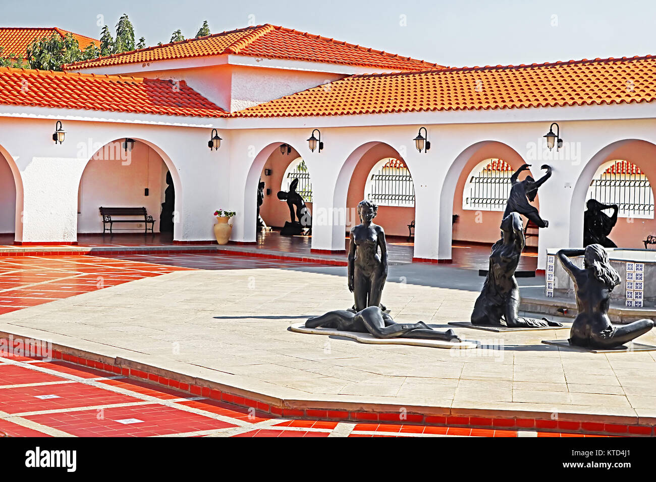 Inside yard of Ralli museum for classical art, Caesarea, Israel Stock ...