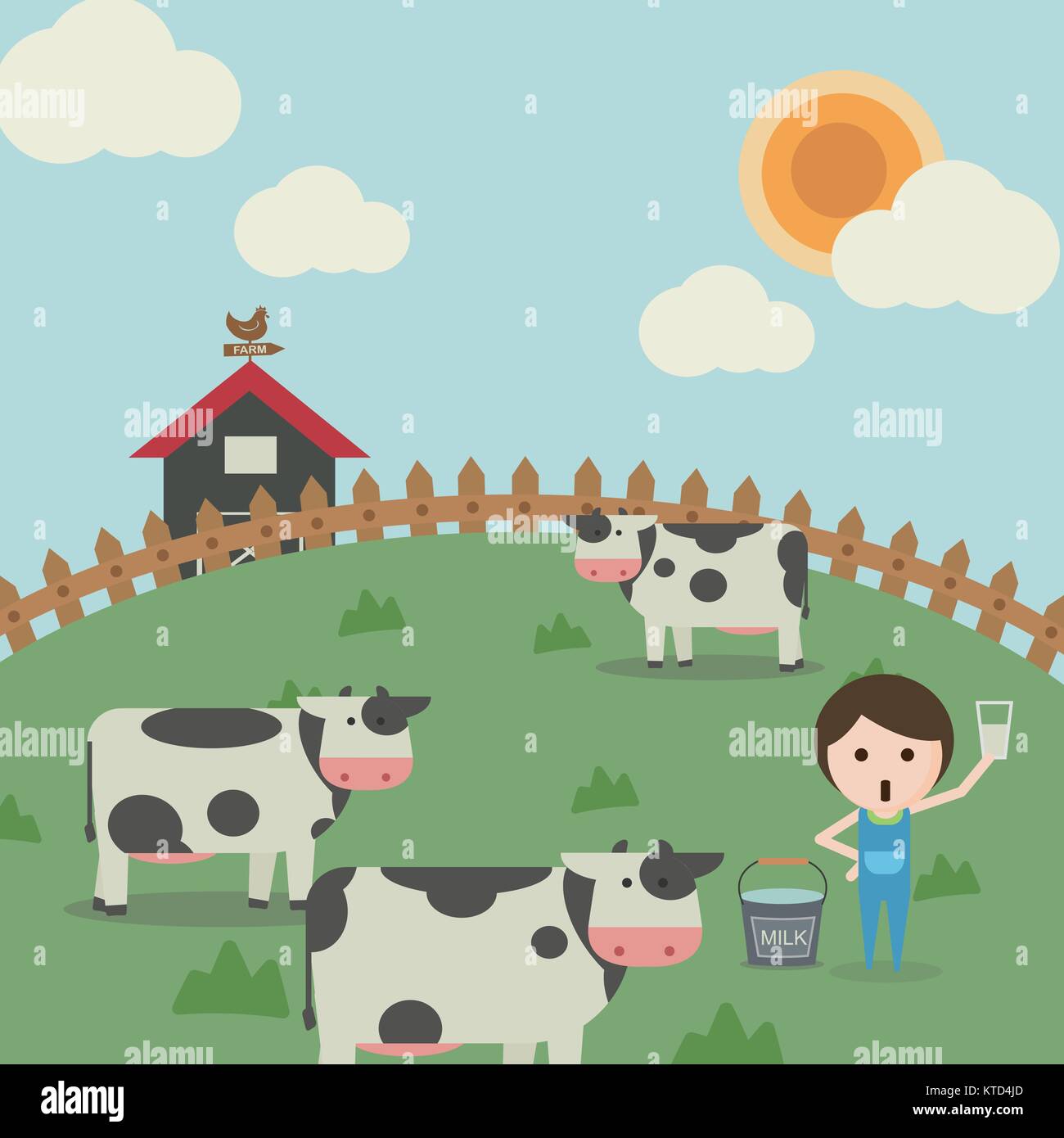 Sunny day fence Stock Vector Images - Alamy