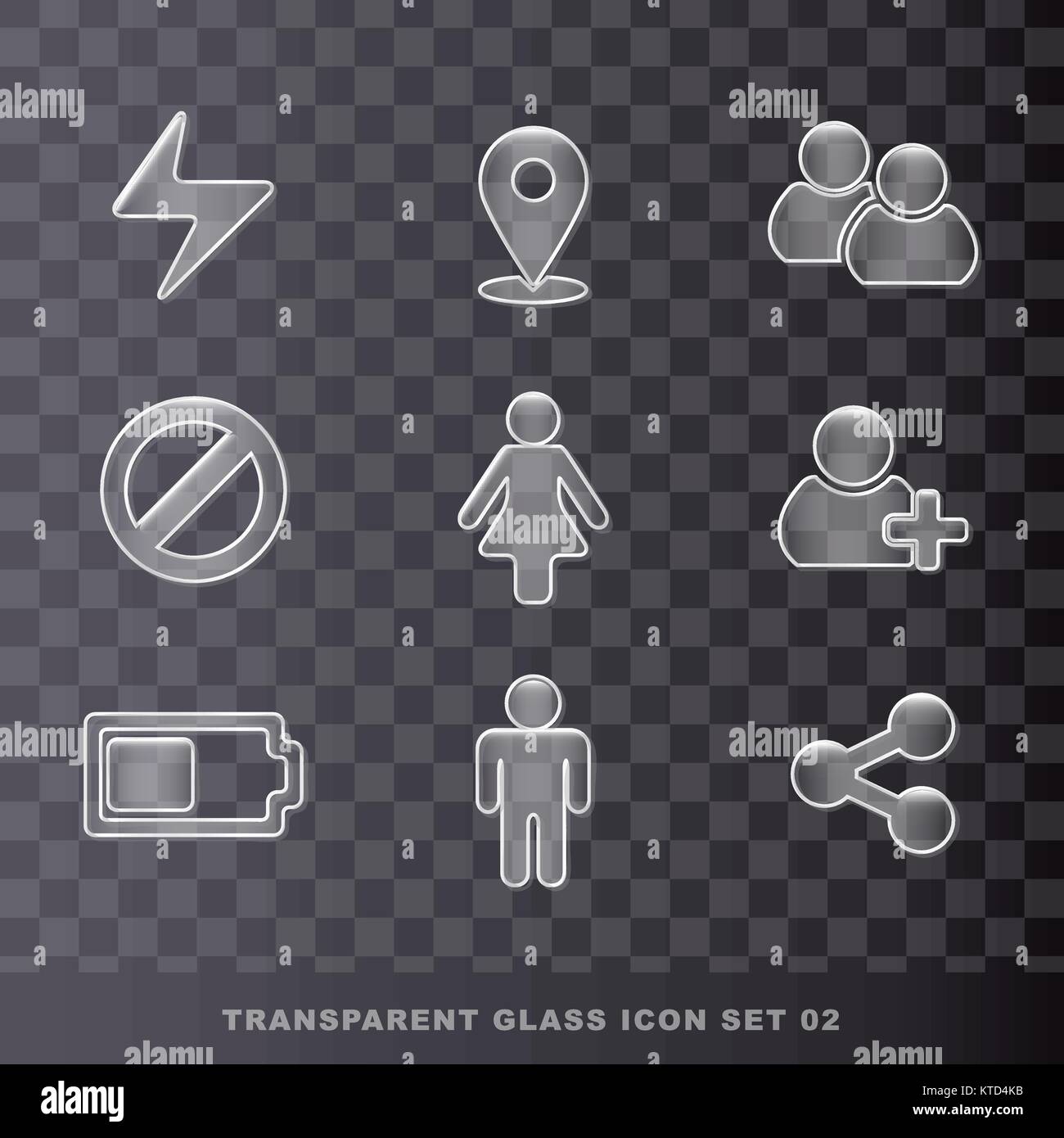 This glass transparent icon set can be used for both print and digital ...