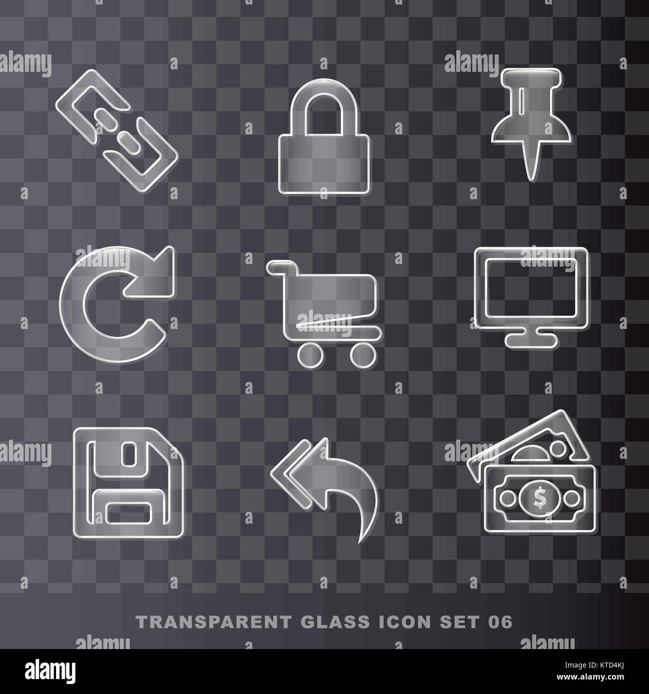 This glass transparent icon set can be used for both print and digital ...