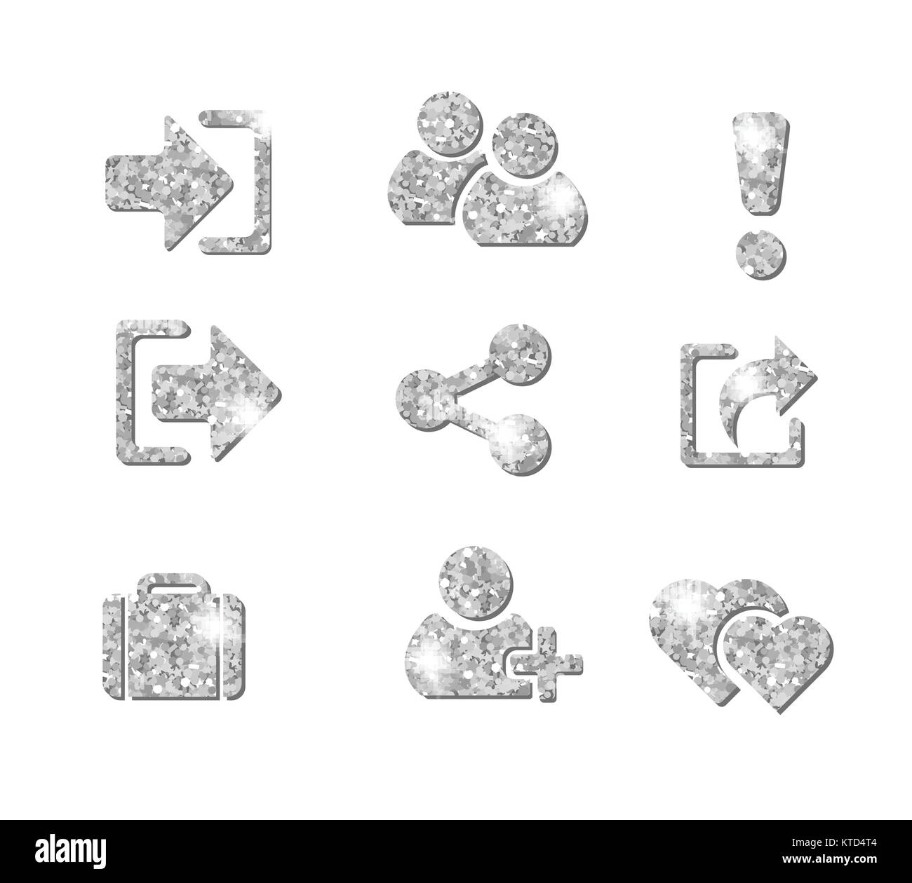 Luxury glittering shining silver web site icon collection Stock Vector ...