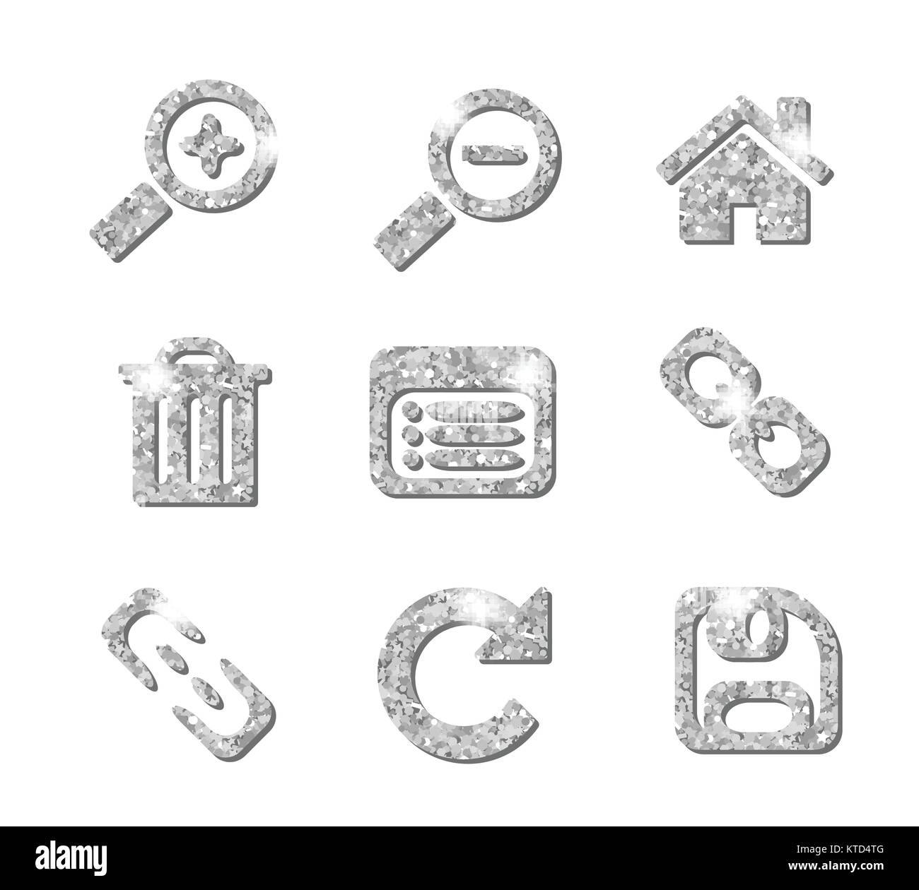 Luxury glittering shining silver web site icon collection Stock Vector ...