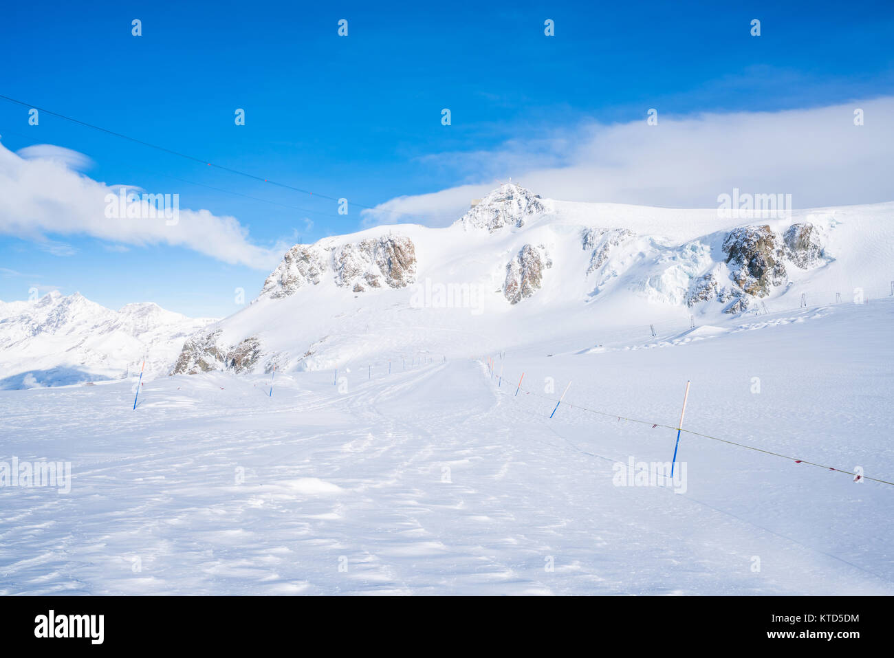 View of Alps from Plateau Rosa in Cervinio ski resort, Italy Stock ...
