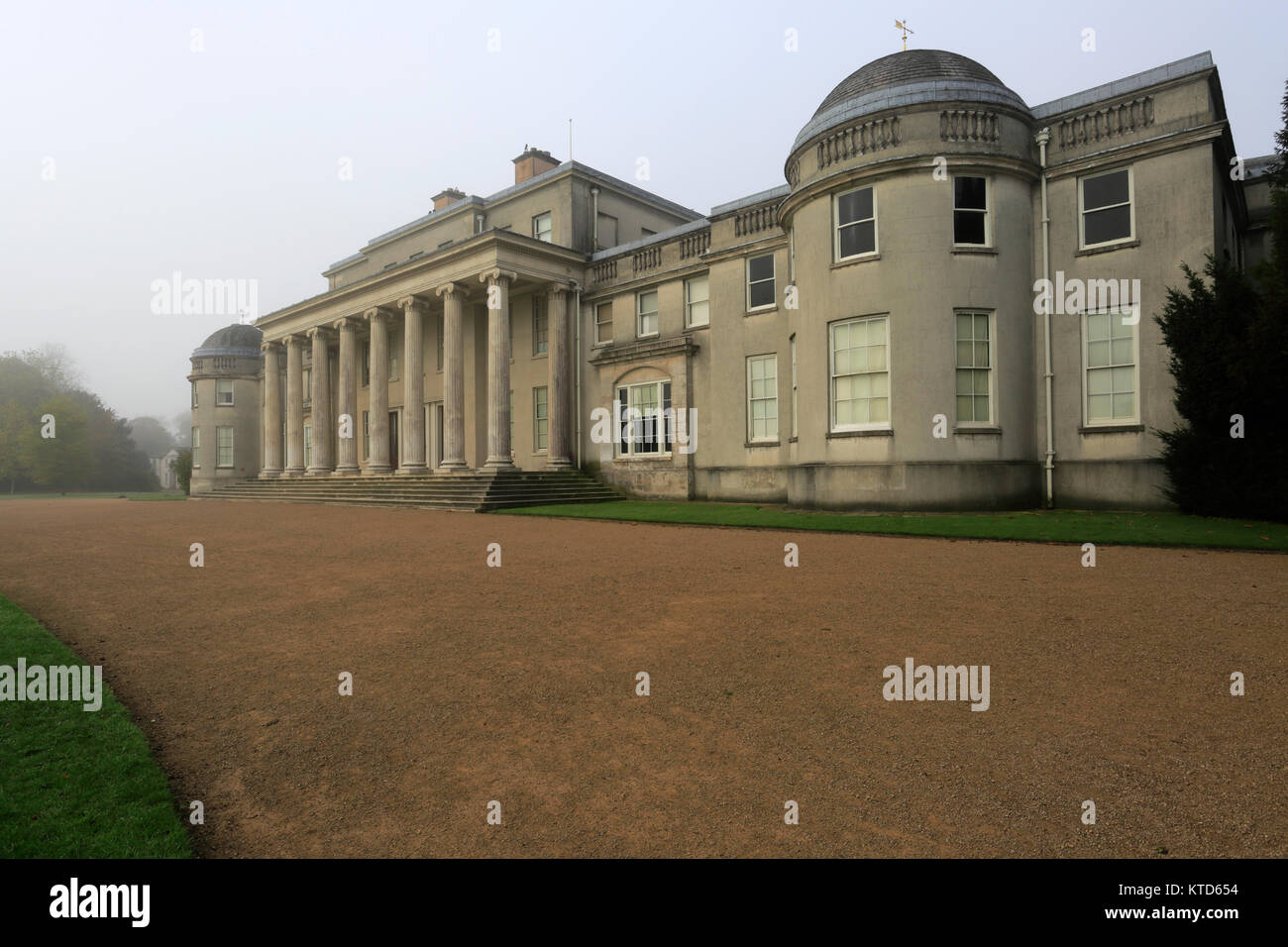 Misty view over Shugborough Hall, near Great Haywood village ...