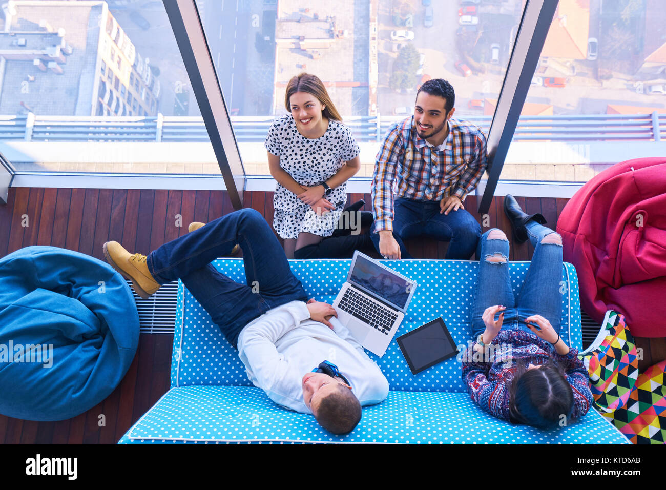 startup business people group working everyday job at modern office ...