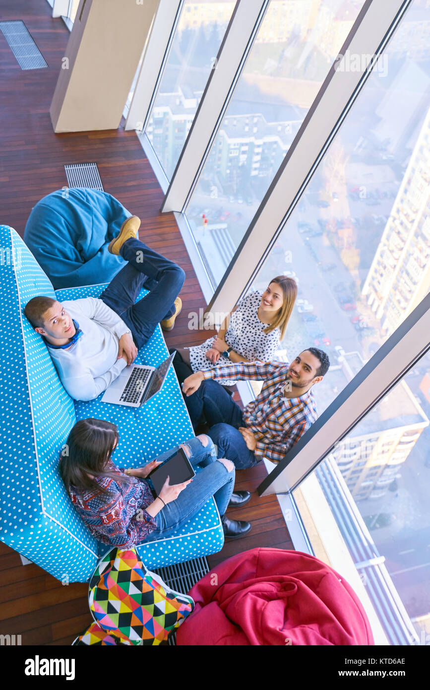 startup business people group working everyday job at modern office ...