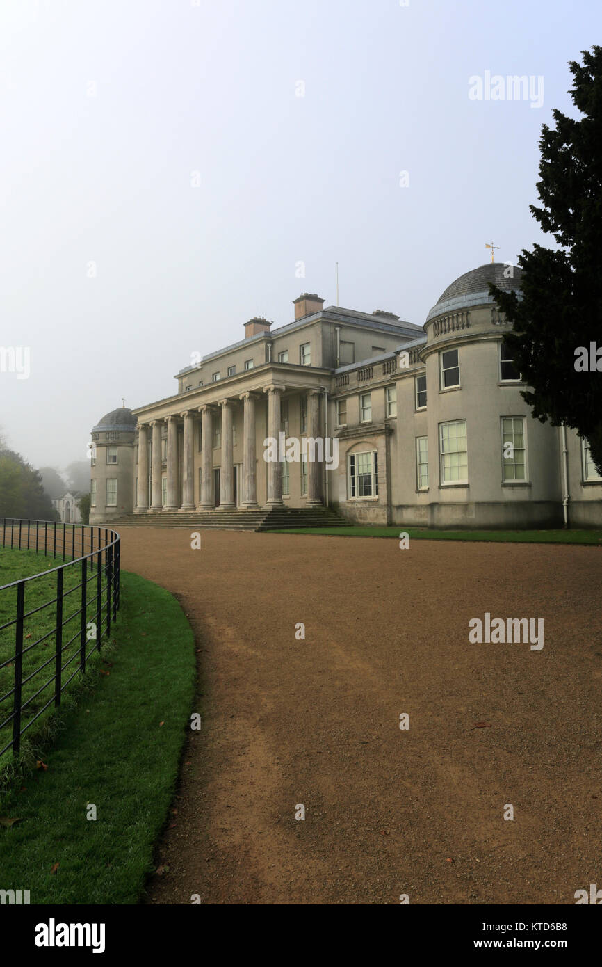 Misty view over Shugborough Hall, near Great Haywood village ...