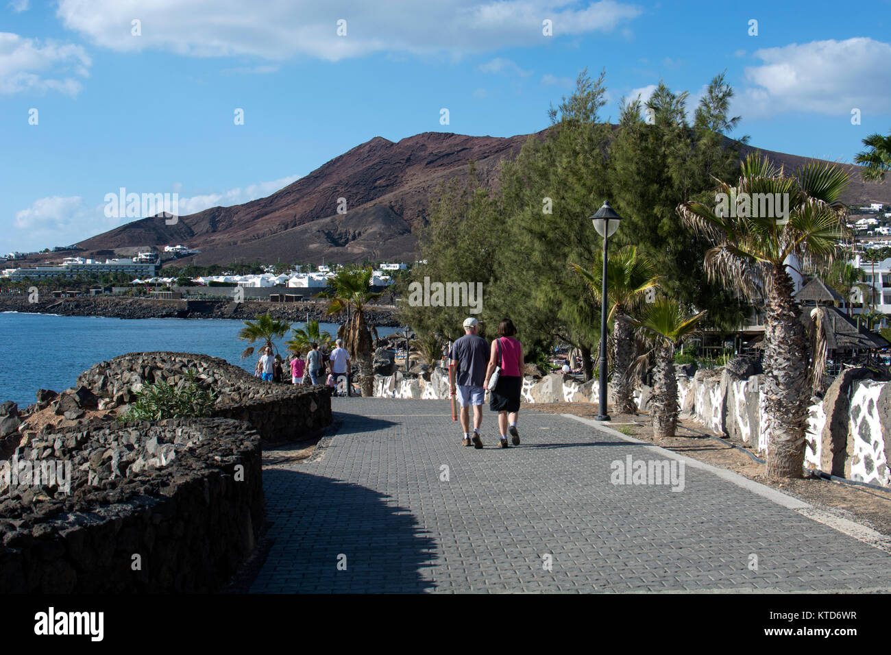 The sea front, Playa Blanca, Lanzarote, Canary Islands, Spain Stock ...