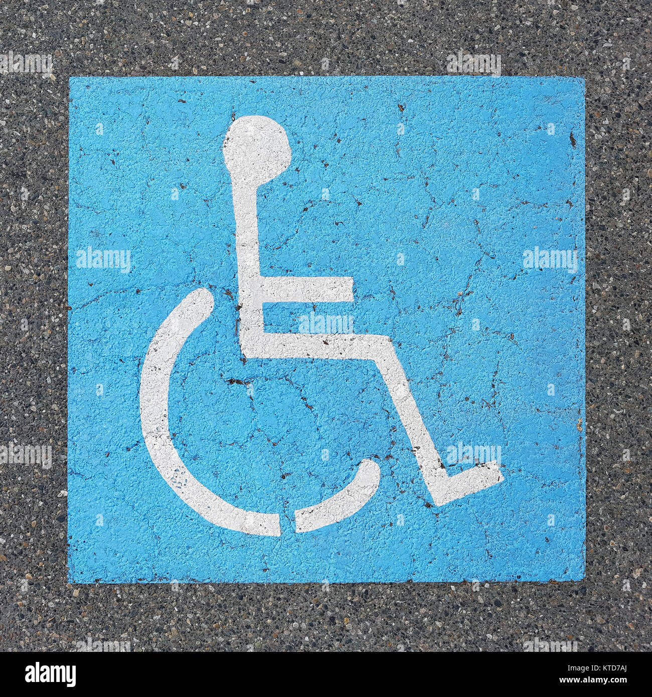 Handicapped parking sign paint on asphalt Stock Photo - Alamy
