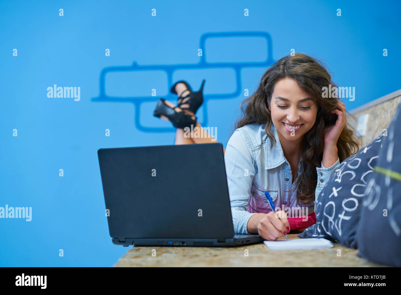 startup business, software developer working on computer at modern ...
