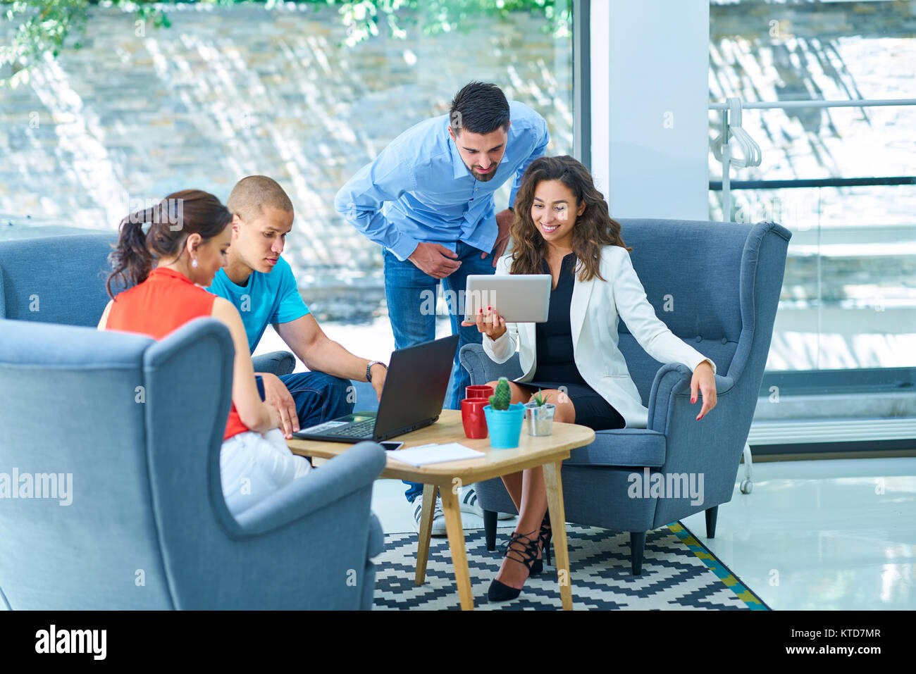 startup business people group working everyday job at modern office ...