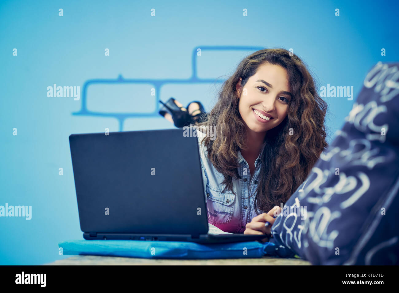Creative young woman working with computer new startup project Stock ...