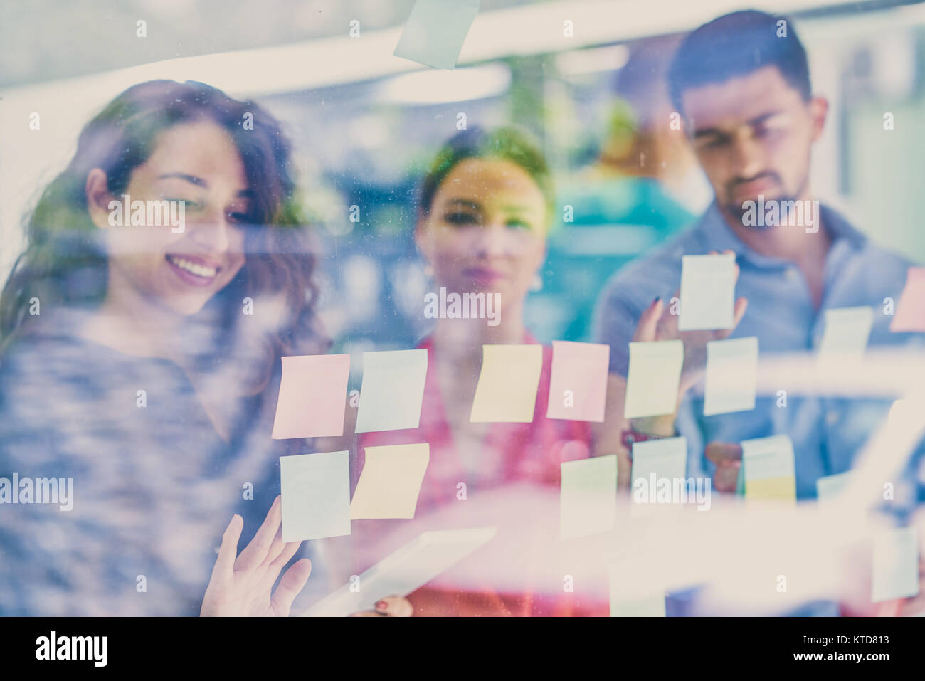 business, startup, planning, management and people concept - happy ...