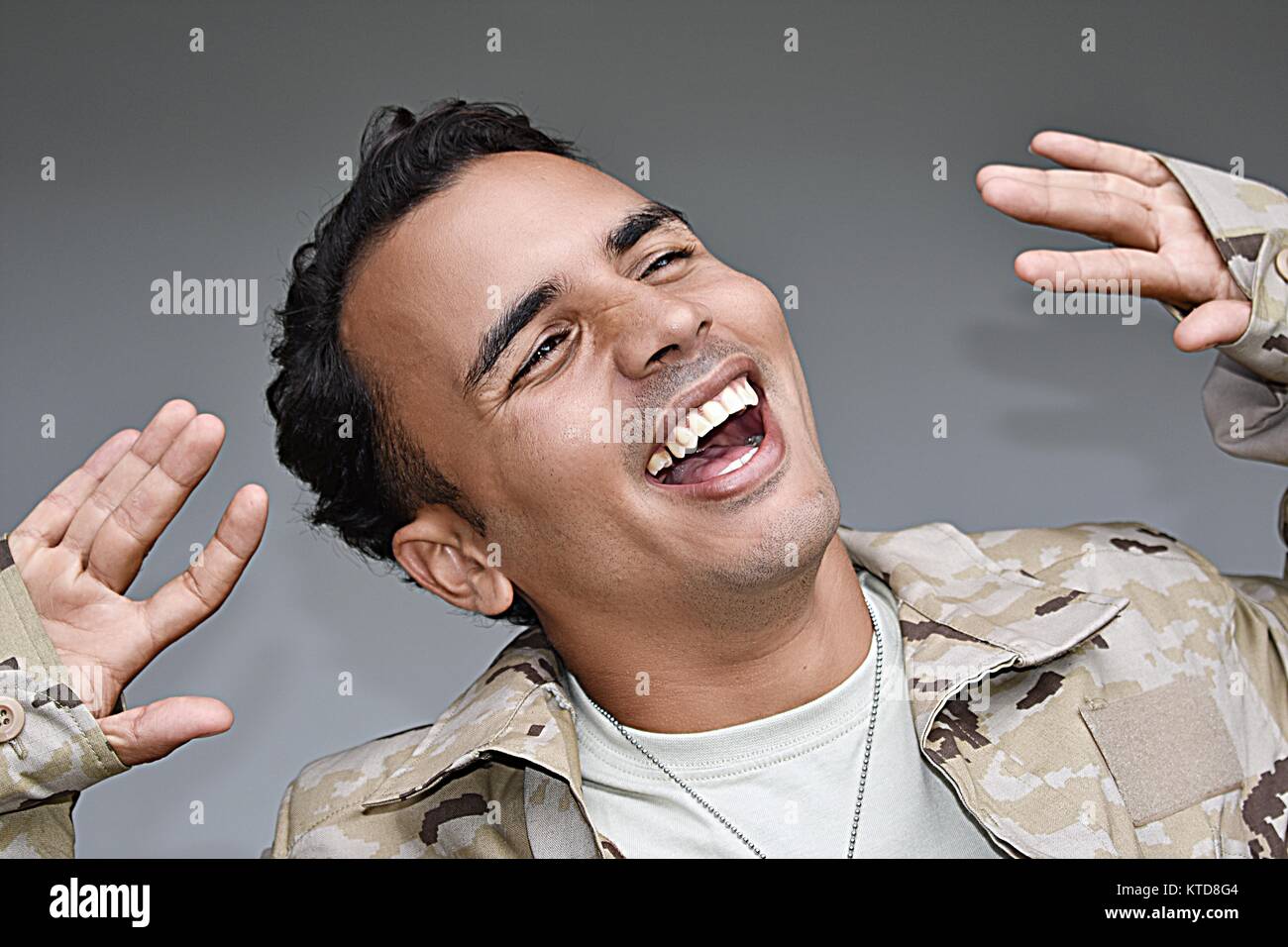 Surprised Diverse Male Soldier Stock Photo - Alamy