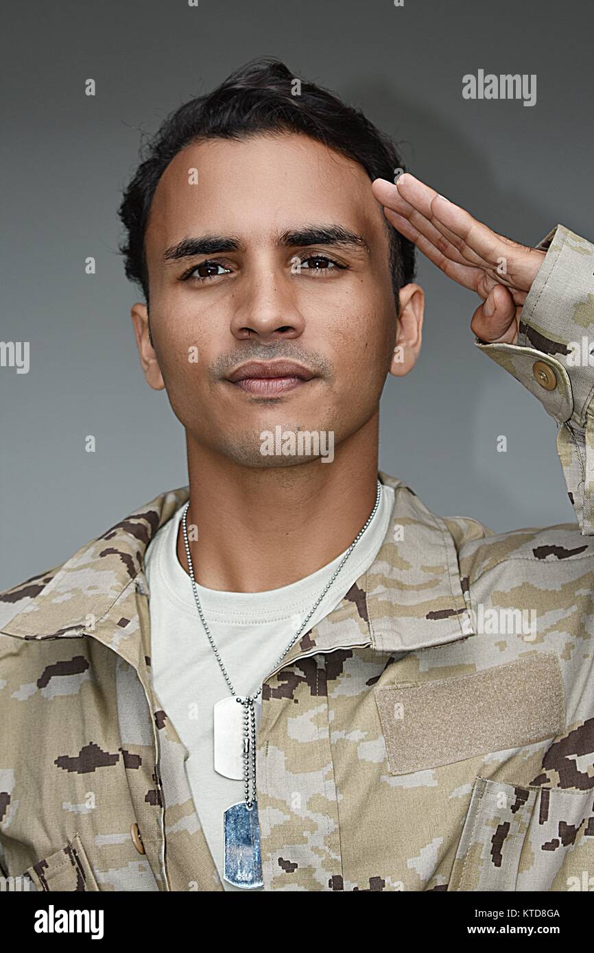 Military Male Soldier Saluting Stock Photo - Alamy